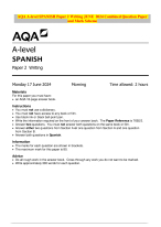 AQA A-level SPANISH Paper 2 Writing JUNE 2024 Combined Question Paper ...
