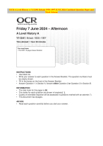 OCR A Level History A Y113/01 Britain 1930–1997 JUNE 2024 Combined ...