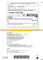 Pearson Edexcel Level 1/Level 2 GCSE (9–1) Urdu PAPER 3: Reading and ...