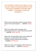 CST CERTIFICATION EXAM 2025 LATEST UPDATE |COMPLETE 200 QUESTIONS WITH ...