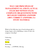 WGU C483 PRINCIPLES OF MANAGEMENT OA AND PA ACTUAL EXAM 2025 NEWEST ...