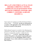 RDA Law and Ethics Exam – 2025 | Complete Practice Questions with ...