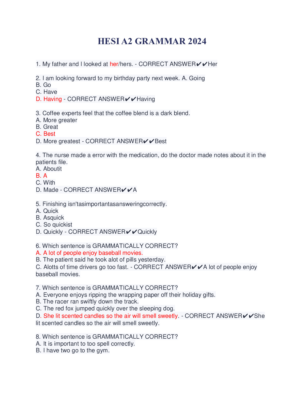 HESI A2 entrance latest version All exams bundled exams 2024 - DocMerit HESI A2 entrance latest version All exams bundled exams 2024 - DocMerit