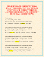 STRAIGHTERLINE CHEMISTRY FINAL EXAM VERSION 2 LATEST 2024 WITH 450 ...