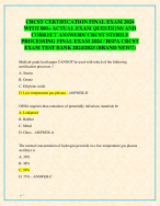 CRCST CERTIFICATION FINAL EXAM 2024 WITH 800+ ACTUAL EXAM QUESTIONS AND ...