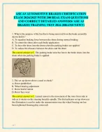 ASE A5 AUTOMOTIVE BRAKES CERTIFICATION EXAM 2024/2025 WITH 200 REAL ...