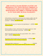 APHY 101 FINAL EXAMS 2024/2025 ANATOMY AND PHYSIOLOGY I IVY TECH ...