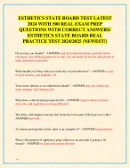 ESTHETICS STATE BOARD TEST LATEST 2024 WITH 500 REAL EXAM PREP ...