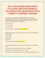 IICL CONTAINER INSPECTOR'S EXAM 2024-2025 WITH 200 REAL EXAM PRACTICE ...