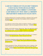 LASD SGT SERGEANT EXAM 2025 VERSION 3 TEST BANK WITH 250 EXAM PREP ...