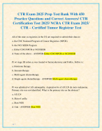 CTR Exam 2025 Prep Test Bank With 450 Practice Questions and Correct ...