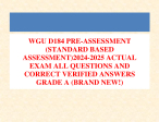 WGU D184 PRE-ASSESSMENT (STANDARD BASED ASSESSMENT)2024-2025 ACTUAL EXAM ALL QUESTIONS AND ...