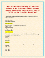 ILLINOIS FAE Test 2025 Prep 250 Questions and Correct Verified Answers ...