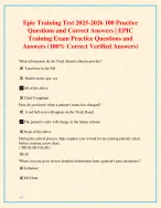 Epic Training Test 2025-2026 100 Practice Questions and Correct Answers ...