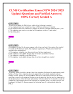 CLMS Certification Exam (NEW 2024/ 2025 Update) Questions and Verified ...