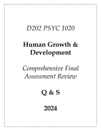 (WGU D202) PSYC 1020 Human Growth & Development Comprehensive FA Review ...