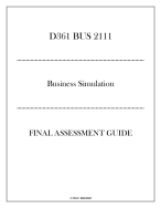 WGU D361) BUS 2111 Business Simulation Final Assessment Guide Q & A ...
