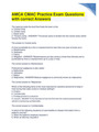 AMCA CMAC Practice Exam Questions with correct Answers latest solution ...