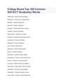 College Board Top 100 Common SAT/ACT Vocabulary Words(The official ...