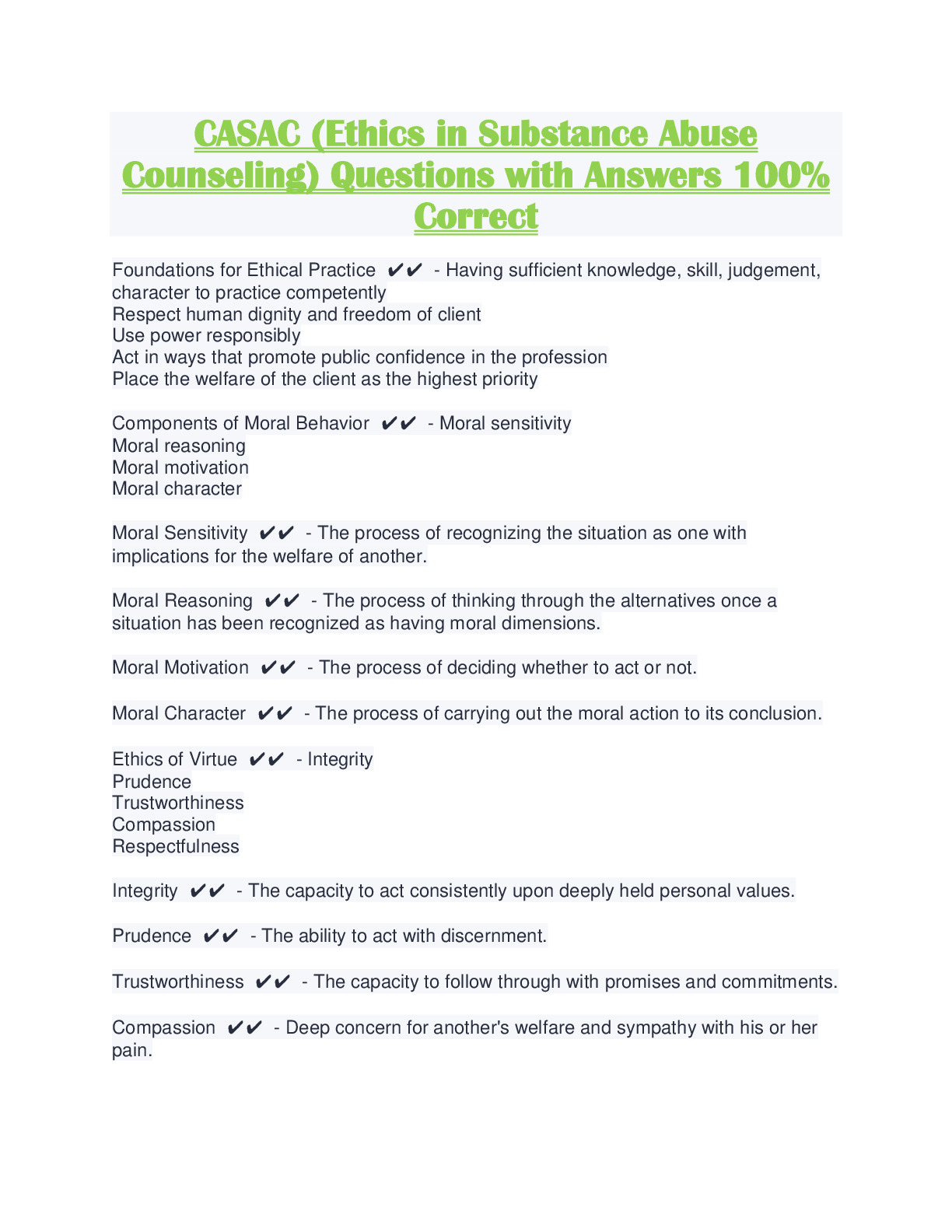 CASAC COMPLETE EXAM WITH ANSWERS 100% CORRECT LATEST GUIDE 2024-2025 ...