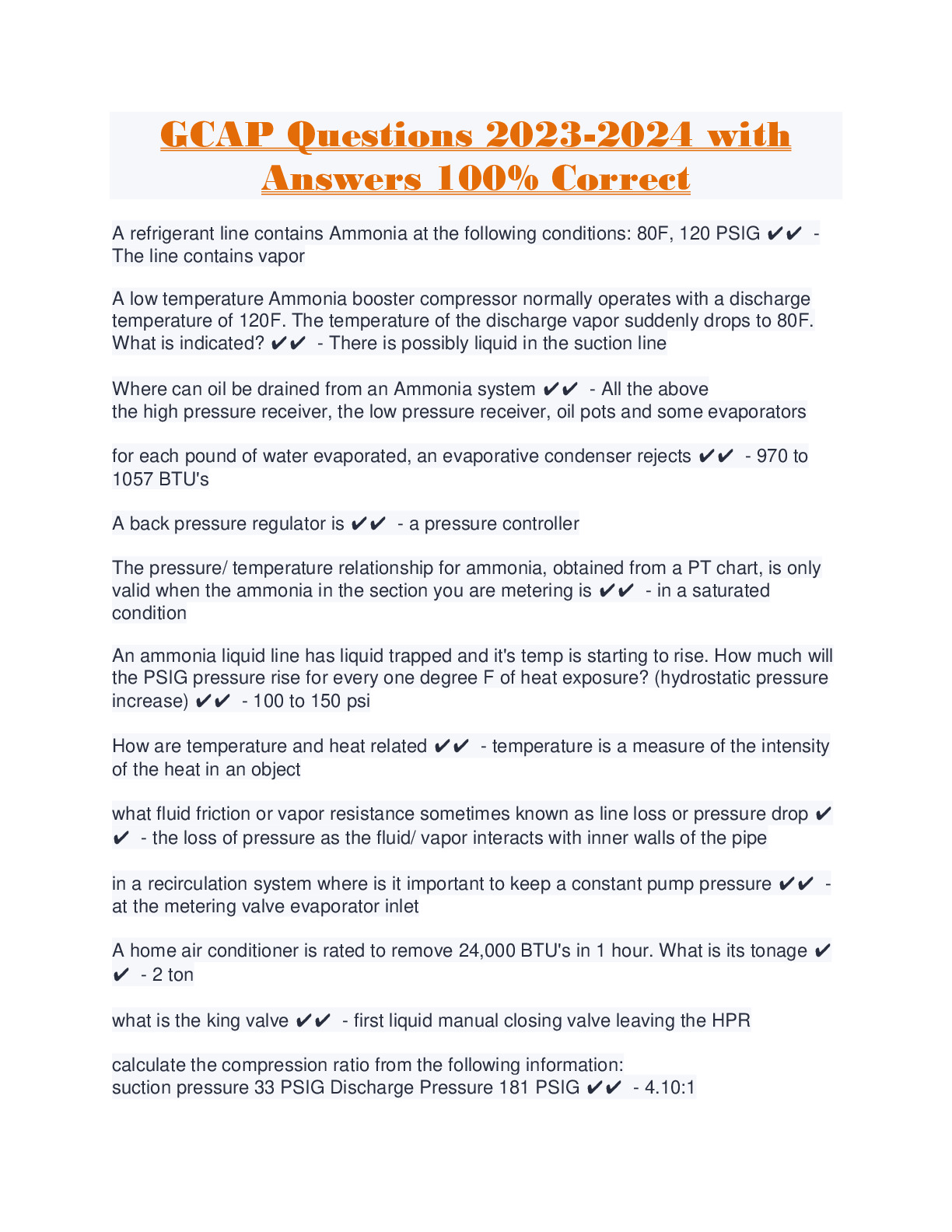GCAP Questions 2023-2024 with Answers 100% Correct - DocMerit
