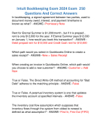Intuit Bookkeeping Exam 2024 Exam 250 Questions And Correct Answers ...