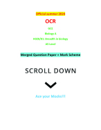 Official summer 2024 OCR GCE Biology A H020/01: Breadth in biology AS ...
