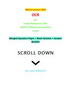 Official summer 2024 OCR GCE Further Mathematics B MEI Y433/01: Modelling with algorithms A ...