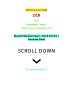Official Summer 2024 OCR GCSE Mathematics - Paper 1 J560/01: Paper 1 (Foundation tier) Merged ...