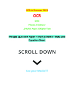 Official Summer 2024 OCR GCSE Physics A Gateway J249/03: Paper 3 (Higher Tier) Merged Question ...
