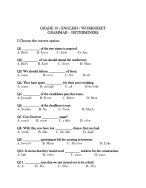English Grammar - Determiners - Worksheet - DocMerit