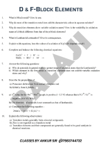 Chemistry – Class 12 – Question Bank – D & F Block Elements - DocMerit