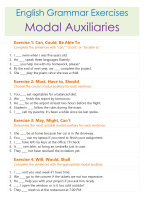 English Grammar - Adjectives & Modal Auxiliaries - DocMerit