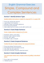 English Grammar – Simple, Compound & Complex Sentences – Exercises with Answers - DocMerit