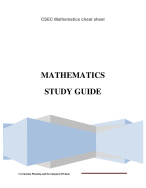 CSEC Mathematics cheat sheet. Mathematics study guide - DocMerit
