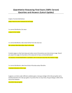 Quantitative Reasoning Final Exam (100% Correct) Questions and Answers ...