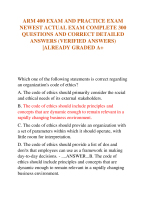 ARM 400 EXAM AND PRACTICE EXAM NEWEST ACTUAL EXAM COMPLETE 300 ...