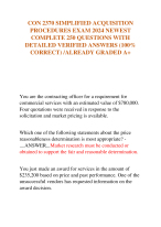 CON 2370 SIMPLIFIED ACQUISITION PROCEDURES EXAM 2024 NEWEST COMPLETE ...