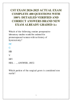 CST EXAM 2024-2025 ACTUAL EXAM COMPLETE 400 QUESTIONS WITH 100% ...