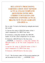 RELATIVITY PROCESSING CERTIFICATION TEST NEWEST ACTUAL EXAM COMPLETE ...