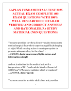 KAPLAN FUNDAMENTALS TEST 2025 ACTUAL EXAM COMPLETE 400 EXAM QUESTIONS ...