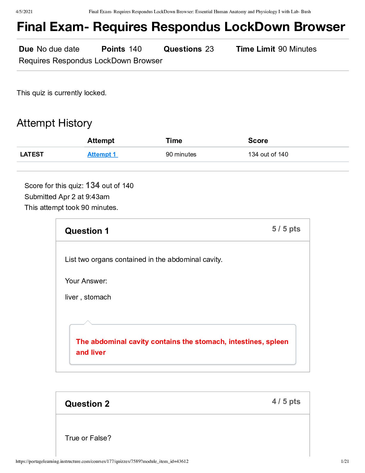 BIOD 151 Final Exam (2 Versions, Latest)(2024)/ BIOD151 Final Exam ...