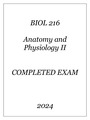 BIOL 216 ANATOMY & PHYSIOLOGY II COMPLETED EXAM 2024 - DocMerit