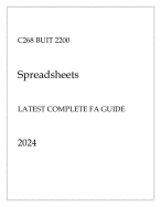WGU C268 - BUIT 2200 Spreadsheets Latest Complete FA Guide 2024 - DocMerit