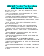 AHA BLS Practice Test Questions with Complete solutions - DocMerit