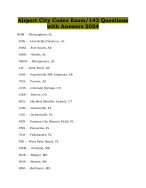 Airport City Codes Exam/142 Questions with Answers 2024 - DocMerit