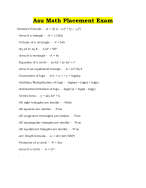 ASU Math Placement Prep (New 2024/2025 Update with Questions and ...