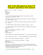 Safe Crisis Management Exam/75 Complete Questions with Answers - DocMerit