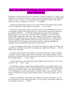 Hesi A2 Math formulas, conversions Exam Questions and Answers - DocMerit