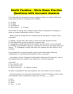 South Carolina permit test Practice Questions with correct answers ...